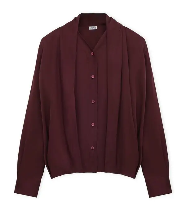 Loewe Silk Pyjama Blouse - Burgundy