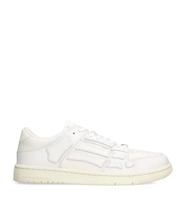 Amiri Leather Skel Top Low Sneakers - Beige
