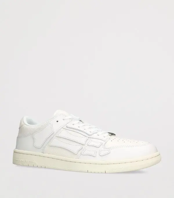Amiri Leather Skel Top Low Sneakers - Beige