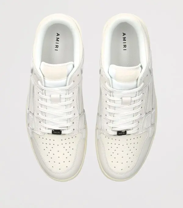 Amiri Leather Skel Top Low Sneakers - Beige