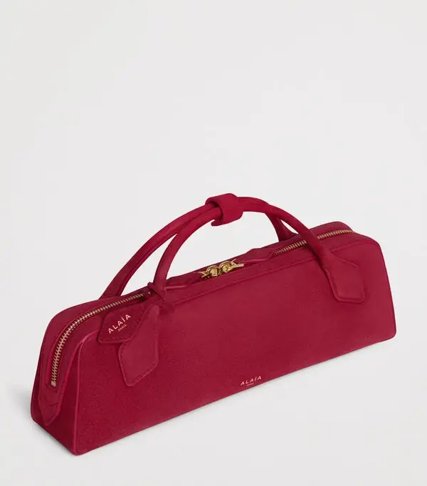 Alaïa Suede Le Teckel Clutch - Red