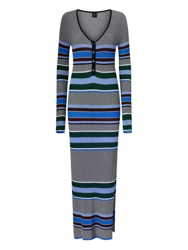 Pinko Striped V-neck Dress