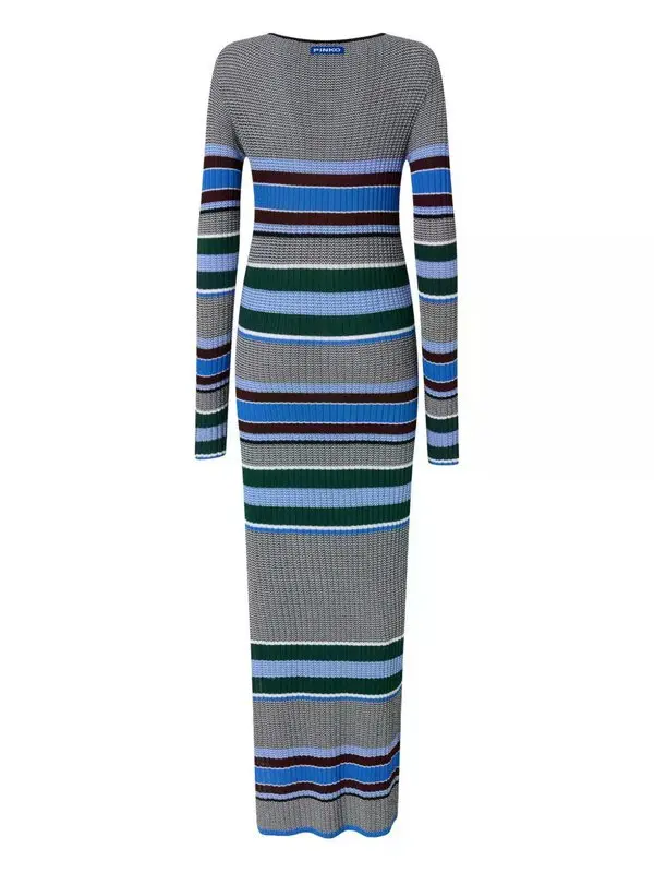 Pinko Striped V-neck Dress