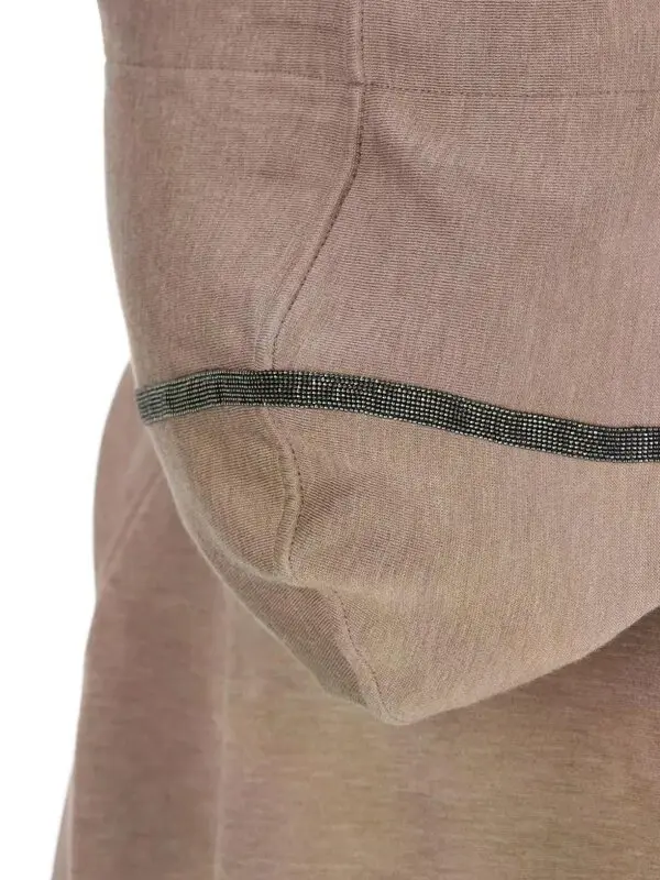 Brunello Cucinelli Hooded Zip-up With Sporty Stripes