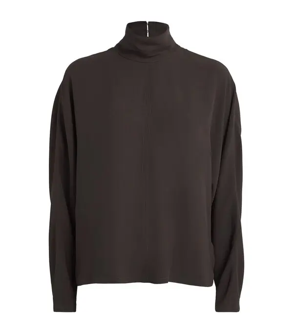 JOSEPH Crepe Buick Blouse - Brown