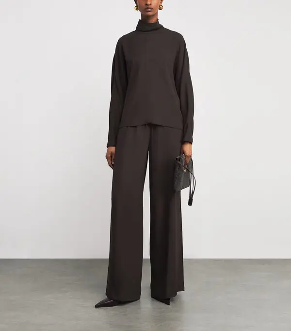 JOSEPH Crepe Buick Blouse - Brown