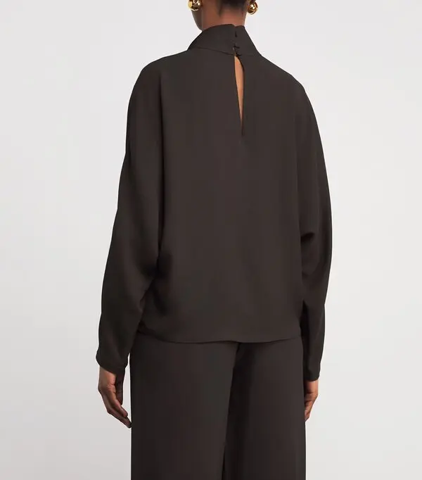 JOSEPH Crepe Buick Blouse - Brown