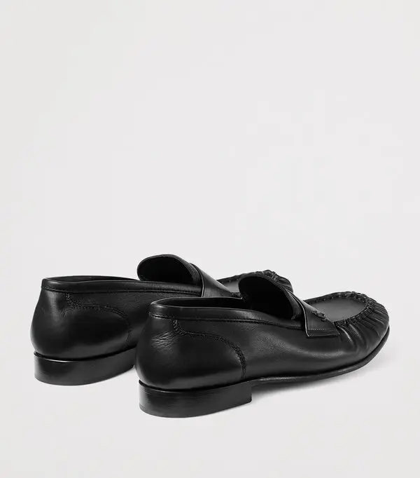 JIMMY CHOO Ellis Leather Loafers - Black
