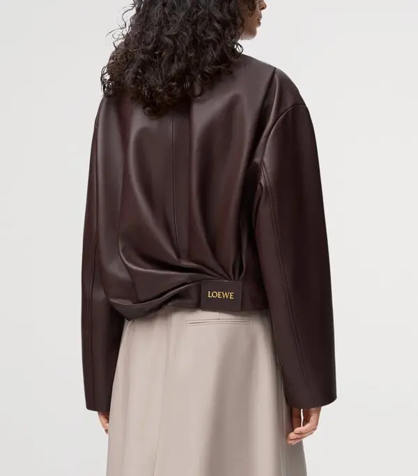 Loewe Leather Draped Bomber Jacket