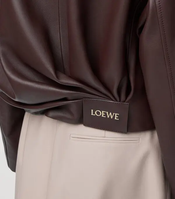 Loewe Leather Draped Bomber Jacket