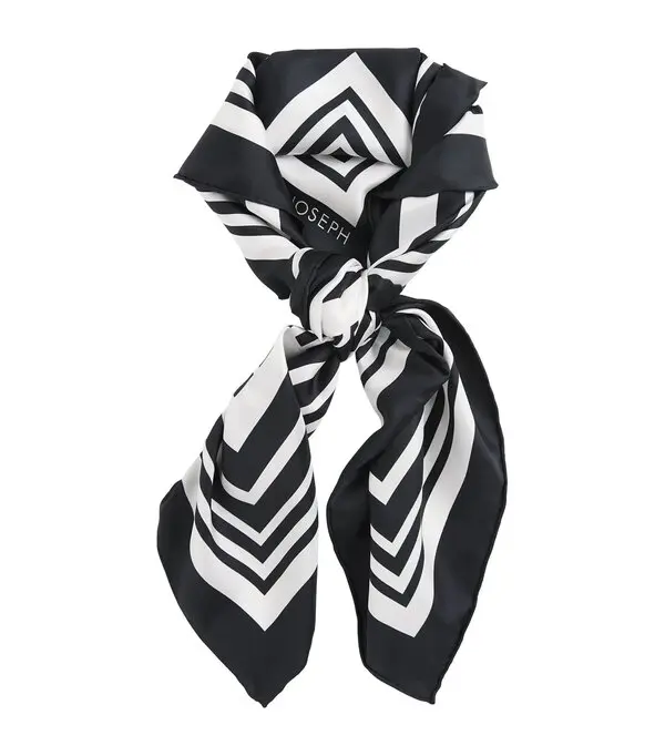 JOSEPH Large Silk Zenza Scarf - Black