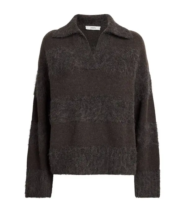 JOSEPH Brushed Stripe Take Sweater - Brown
