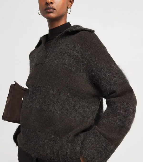 JOSEPH Brushed Stripe Take Sweater - Brown