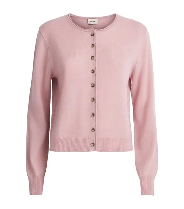 ME+EM Cashmere Knit Cardigan - Pink
