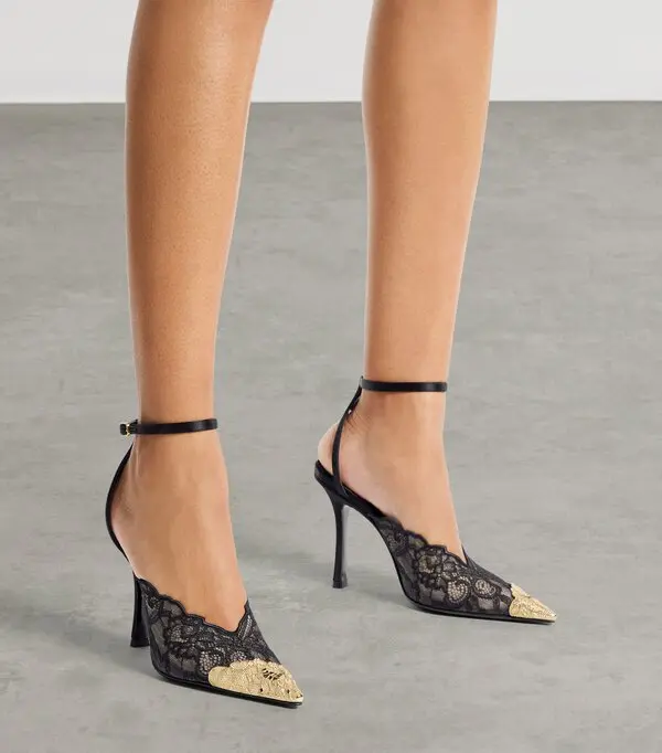 JIMMY CHOO Faiz 100 Lace Pumps - Black