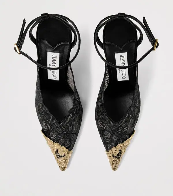 JIMMY CHOO Faiz 100 Lace Pumps - Black