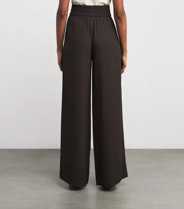 JOSEPH Crepe Dee Wide-leg Trousers - Brown