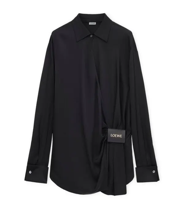 Loewe Silk Draped Shirt - Black
