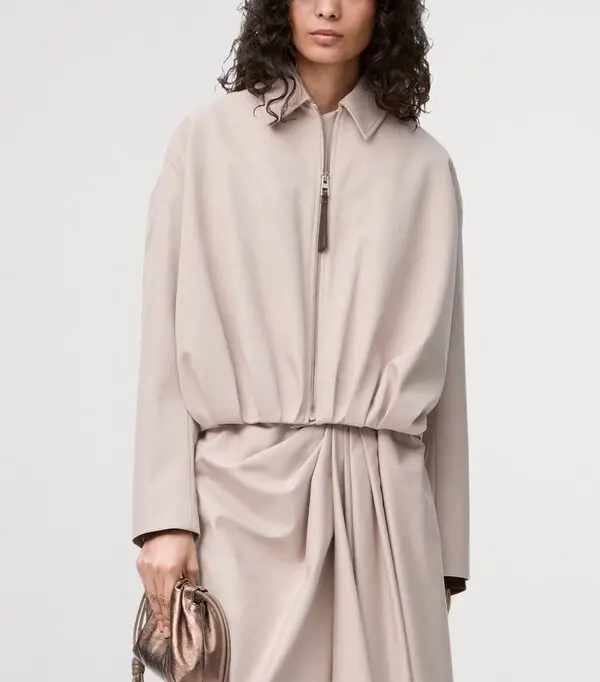 Loewe Cotton-silk Draped Bomber Jacket