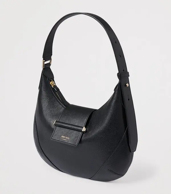 JIMMY CHOO Leather Shoulder Bag - Black