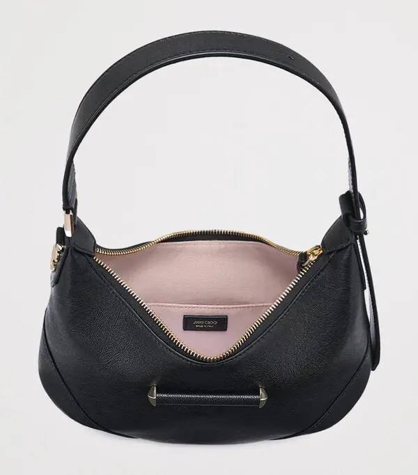 JIMMY CHOO Leather Shoulder Bag - Black