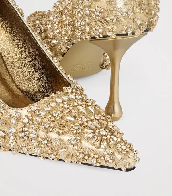 JIMMY CHOO Ixia 80 Embellished Mesh Pumps