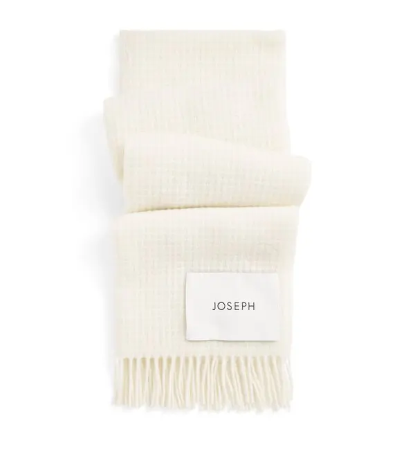 JOSEPH Wool Flora Waffle Scarf - Beige