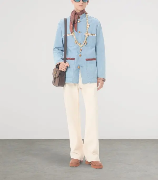 Valentino Garavani Denim Safari Jacket - Blue