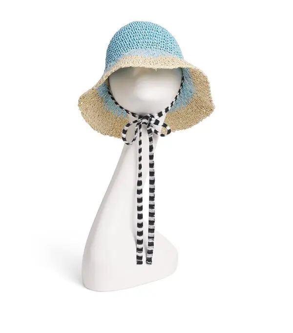 Missoni Straw Hat With Tie Detail - Blue