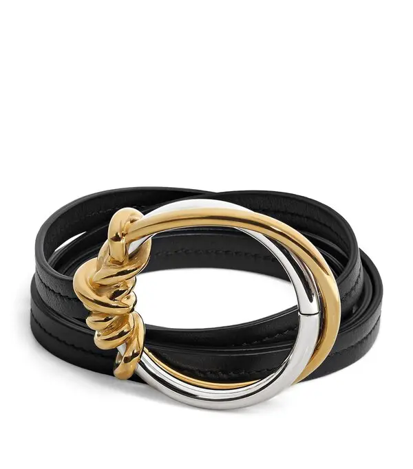 Bottega Veneta Leather Knot Ring Belt - Black
