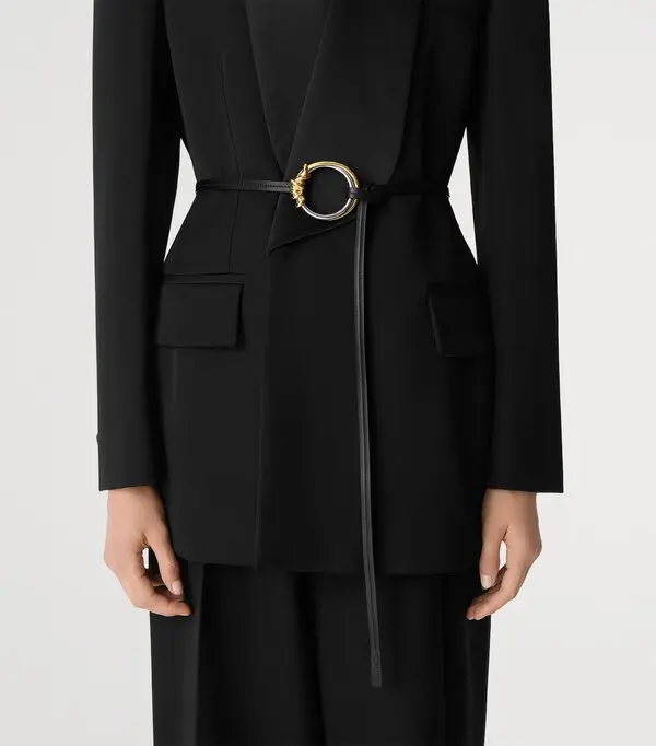 Bottega Veneta Leather Knot Ring Belt - Black