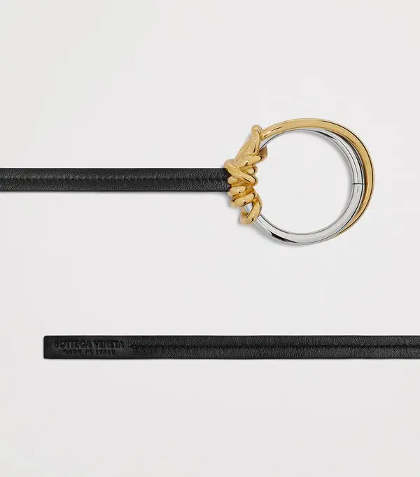 Bottega Veneta Leather Knot Ring Belt - Black