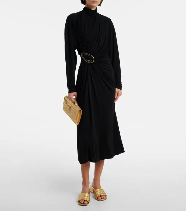 Bottega Veneta Parco Intrecciato Metallic Leather Mules