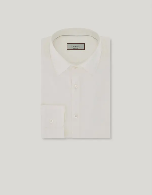 Canali Regular Fit Cotton And Cashmere Blend Casual Shirt - White