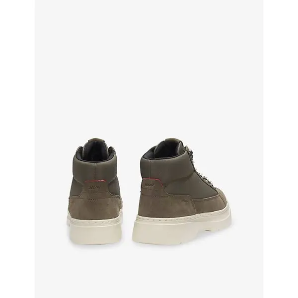 Hugo Hybrid Suede Leather Boots - Open Green