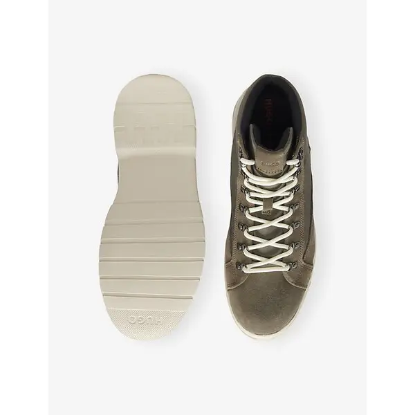Hugo Hybrid Suede Leather Boots - Open Green