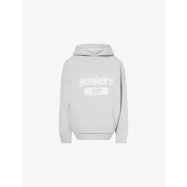 SISTERS & SEEKERS Seekers 99 Relaxed-fit Knitted Hoodie - Soft Grey