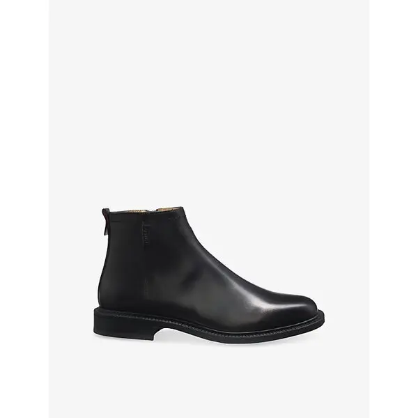 Hugo Logo Trim Leather Boots