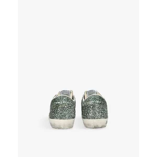 GOLDEN GOOSE Super-star Glitter-embellished Low-top Sneakers - Silver
