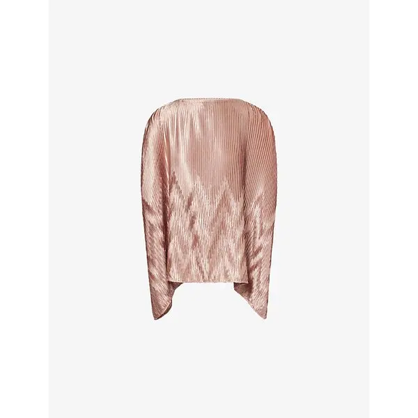 DIMA AYAD Chevron Pleated Woven Top