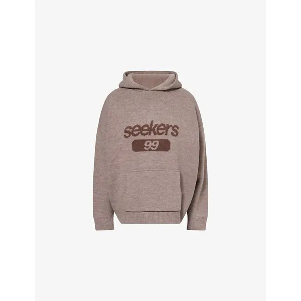 SISTERS & SEEKERS Seekers 99 Relaxed-fit Knitted Hoodie - Soft Brown