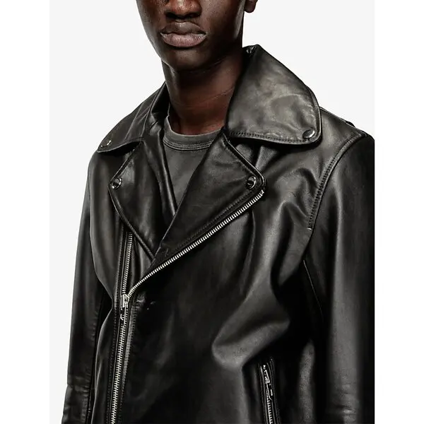 DIESEL L-e0-wrd Waxed Leather Jacket