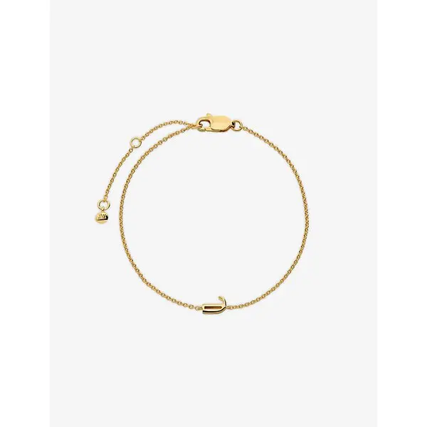 Monica Vinader Initial J 18ct Yellow Vermeil Bracelet - Gold