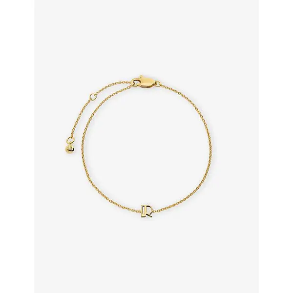 Monica Vinader Initial R 18ct Yellow Vermeil Bracelet - Gold