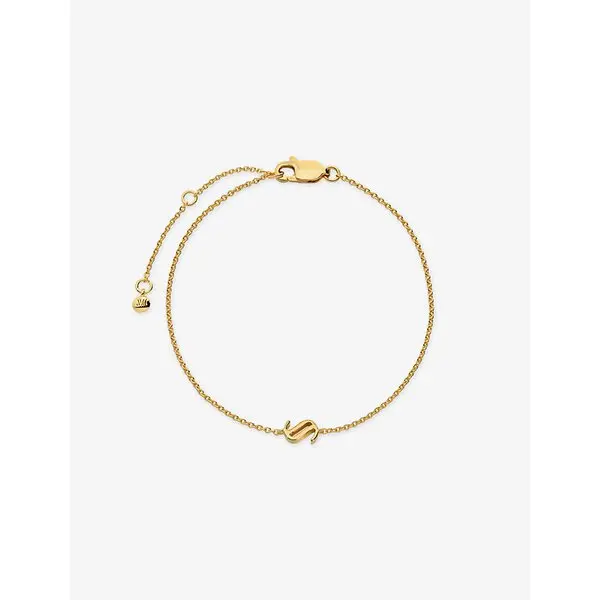 Monica Vinader Initial S 18ct Yellow Vermeil Bracelet - Gold