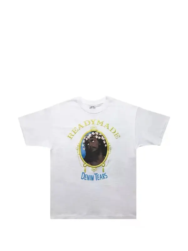 DENIM TEARS Wreath Logo Short-sleeve T-shirt - White