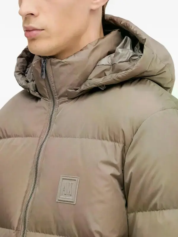 Armani Exchange Hooded Puffer Jacket - Neutrals