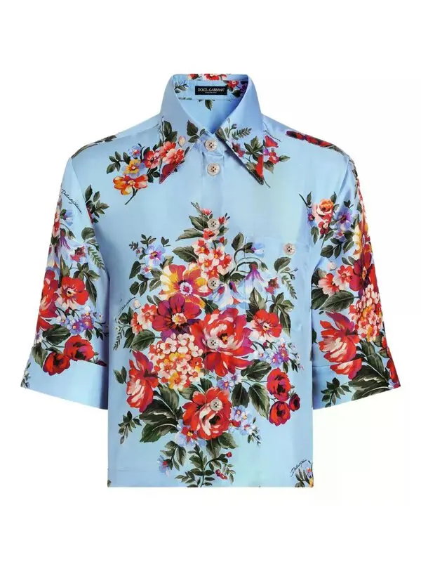 Dolce & Gabbana Floral-print Shirt - Blue
