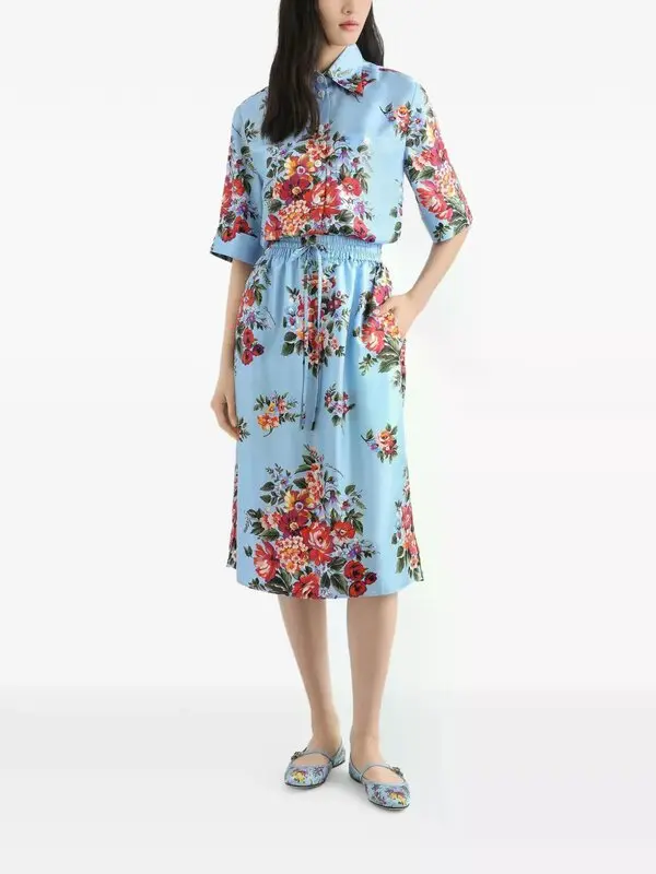 Dolce & Gabbana Floral-print Shirt - Blue