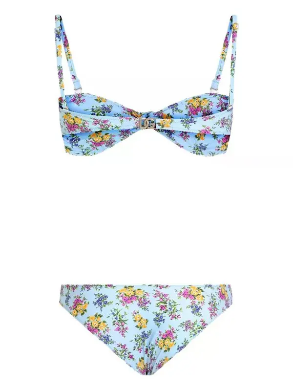 Dolce & Gabbana Floral-print Twist Bikini